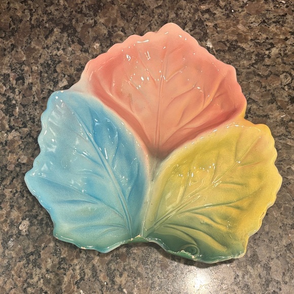 Dining | Vintage Mcm Italy Colorful Leafshaped Ceramic Dish In Guc ...